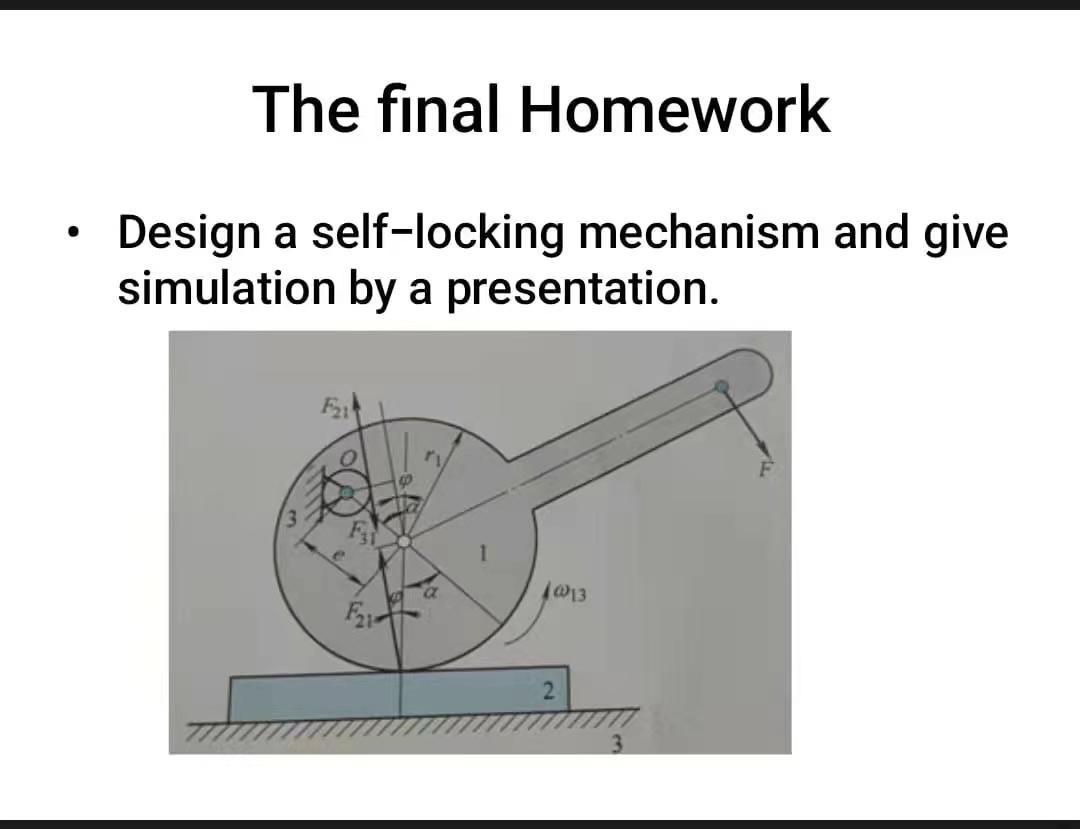 Solved The final Homework . Design a self-locking mechanism | Chegg.com