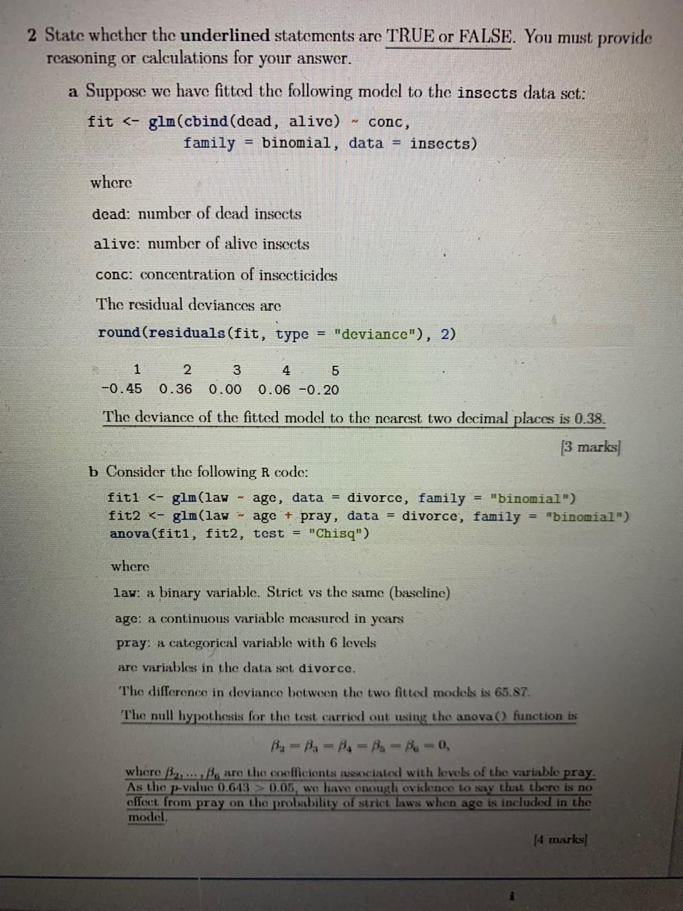 Solved 2 State whether the underlined statements are TRUE or | Chegg.com