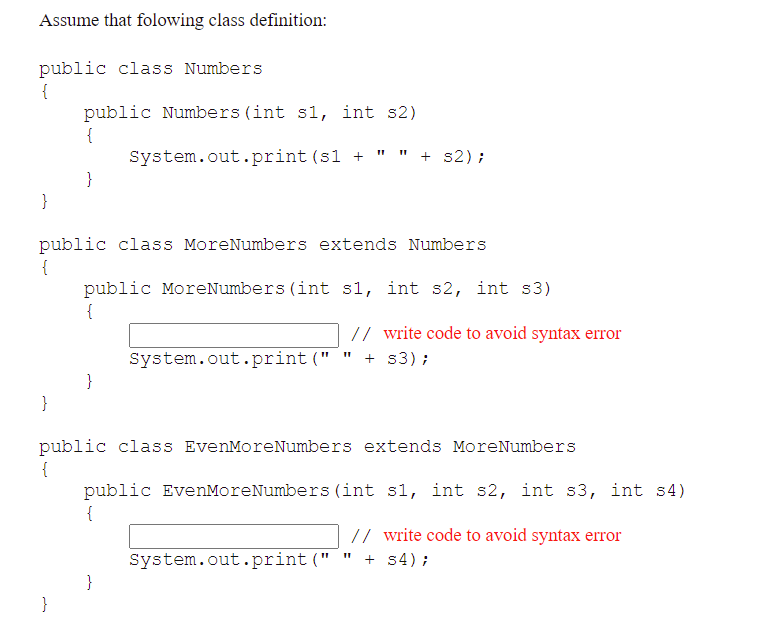 Solved Assume that folowing class definition: public class | Chegg.com