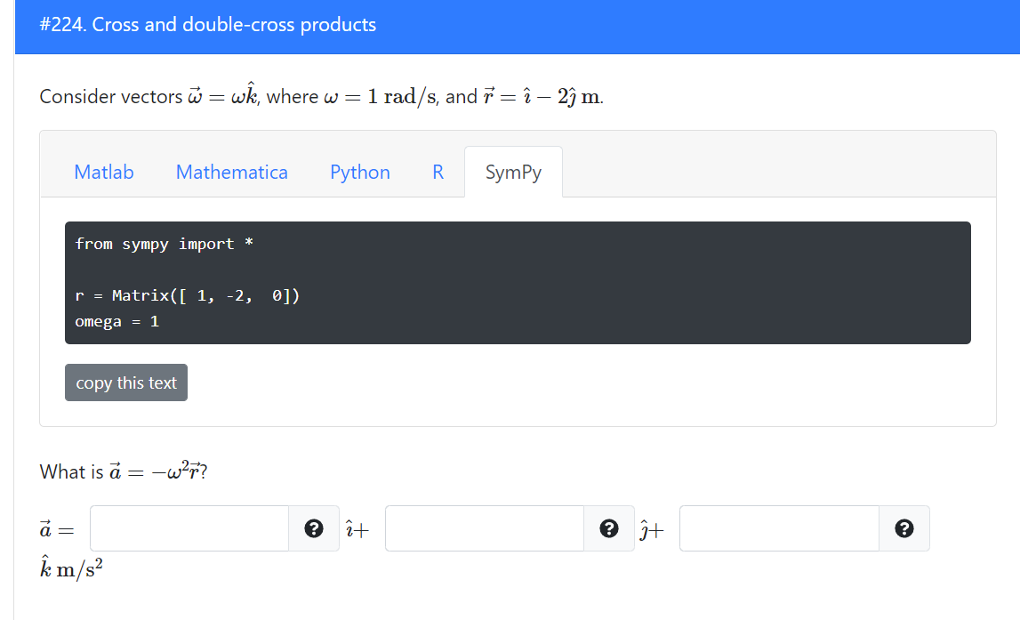 Solved #224. Cross and double-cross products Consider | Chegg.com