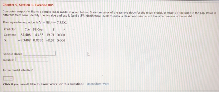 Solved Computer output for fitting a simple linear model is | Chegg.com