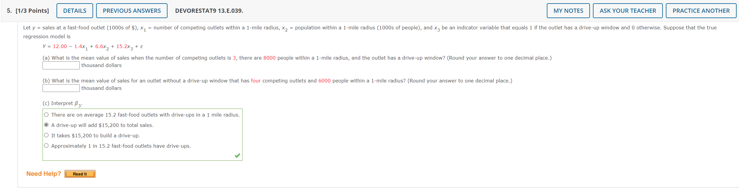 Solved 5. [1/3 Points] DETAILS PREVIOUS ANSWERS DEVORESTAT9 | Chegg.com
