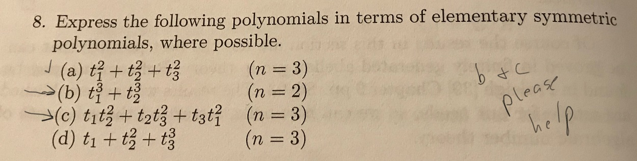 Solved 8. Express the following polynomials in terms of | Chegg.com
