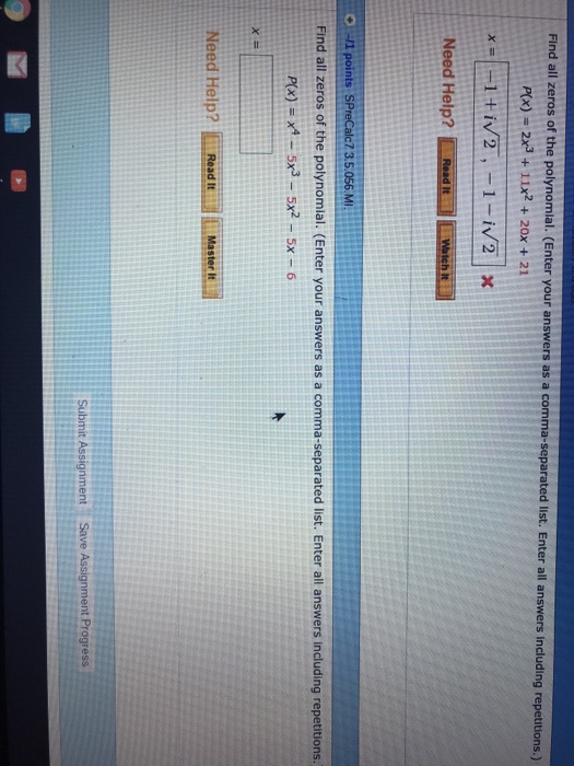 Solved Find all zeros of the polynomial. (Enter your answers | Chegg.com