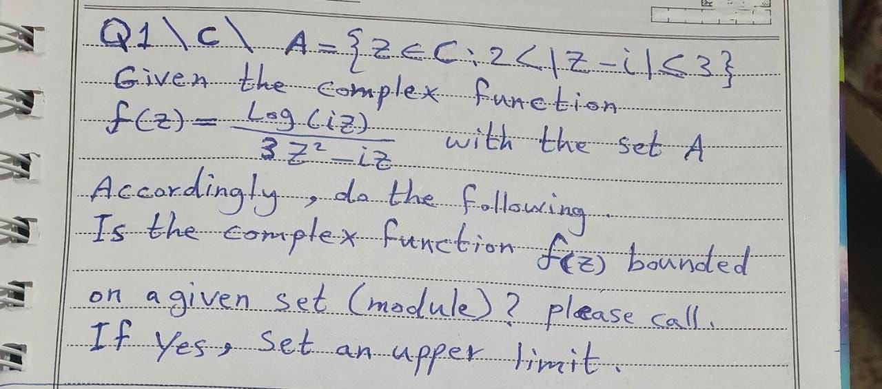 Solved Q1c) A{2002212-1143} Given the complex function fez) | Chegg.com