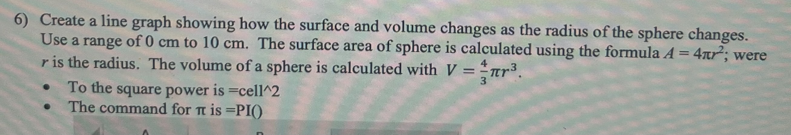 Solved help me please using excel.question 6 Create a line | Chegg.com Solved help me please using excel.question 6 Create a line | Chegg.com