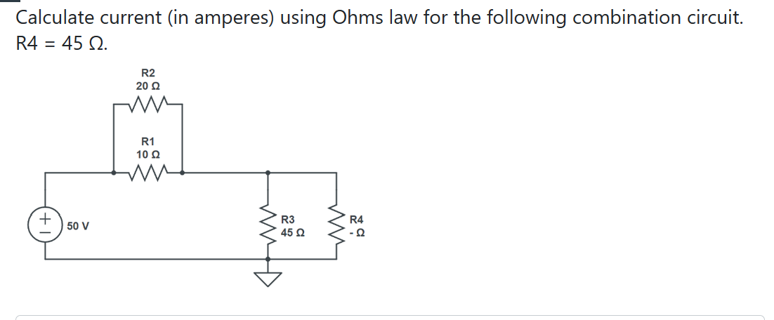 Solved Calculate current (in amperes) using Ohms law for the | Chegg.com