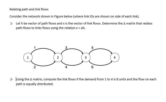 Relating path and link flows Consider the network | Chegg.com