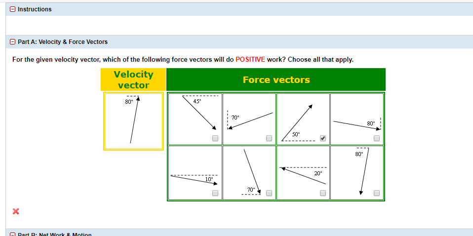 Solved Instructions Part A: Velocity & Force Vectors For the | Chegg.com