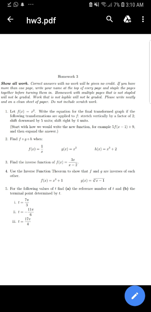 Solved { . 47% 3:10 AM hw3.pdf Homework 3 Show all work. | Chegg.com