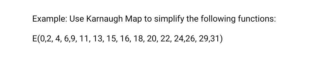 Solved Example: Use Karnaugh Map to simplify the following | Chegg.com