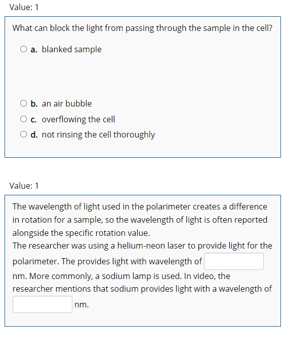 Solved What can block the light from passing through the | Chegg.com