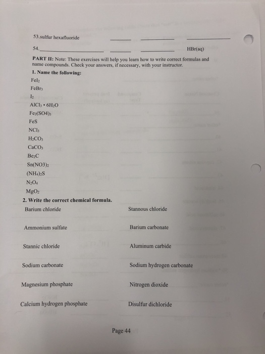 Solved Name Section Date PARI I: Fill-in the following table | Chegg.com