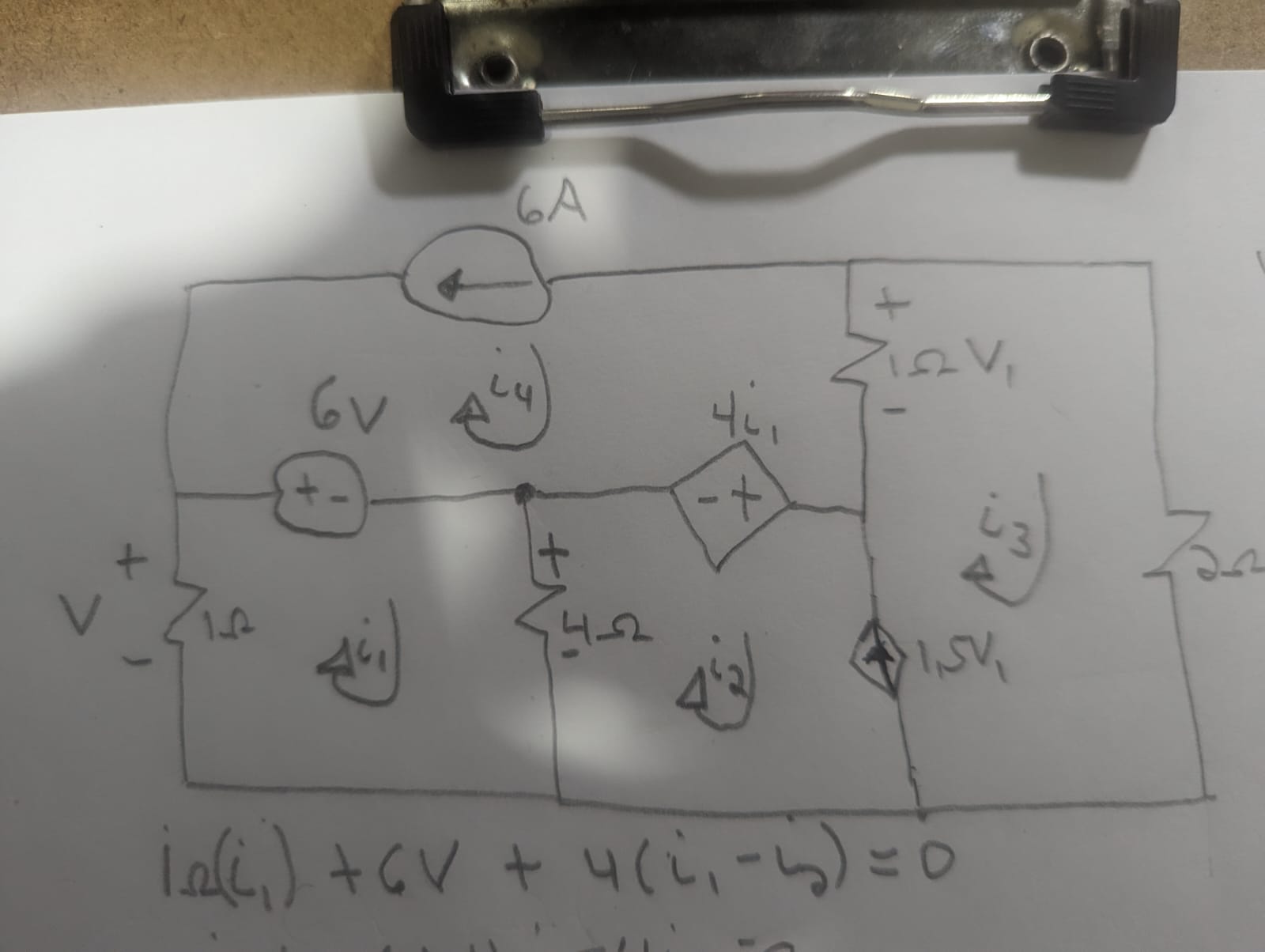 Solved find v, ﻿with the node and mesh method. | Chegg.com