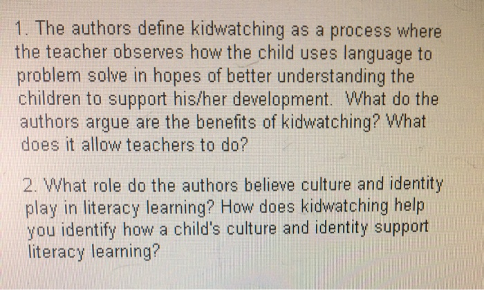 Solved READING 1 & 2: Owocki, G & Goodman, Y. (2002). | Chegg.com