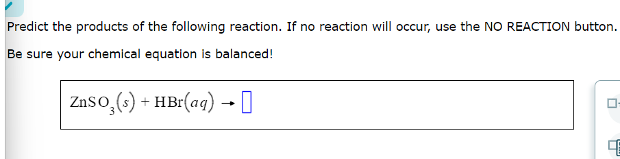 Solved Predict the products of the following reaction. If no | Chegg.com