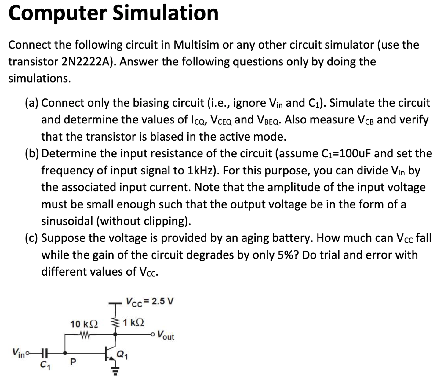 Solved Connect the following circuit in Multisim or any | Chegg.com