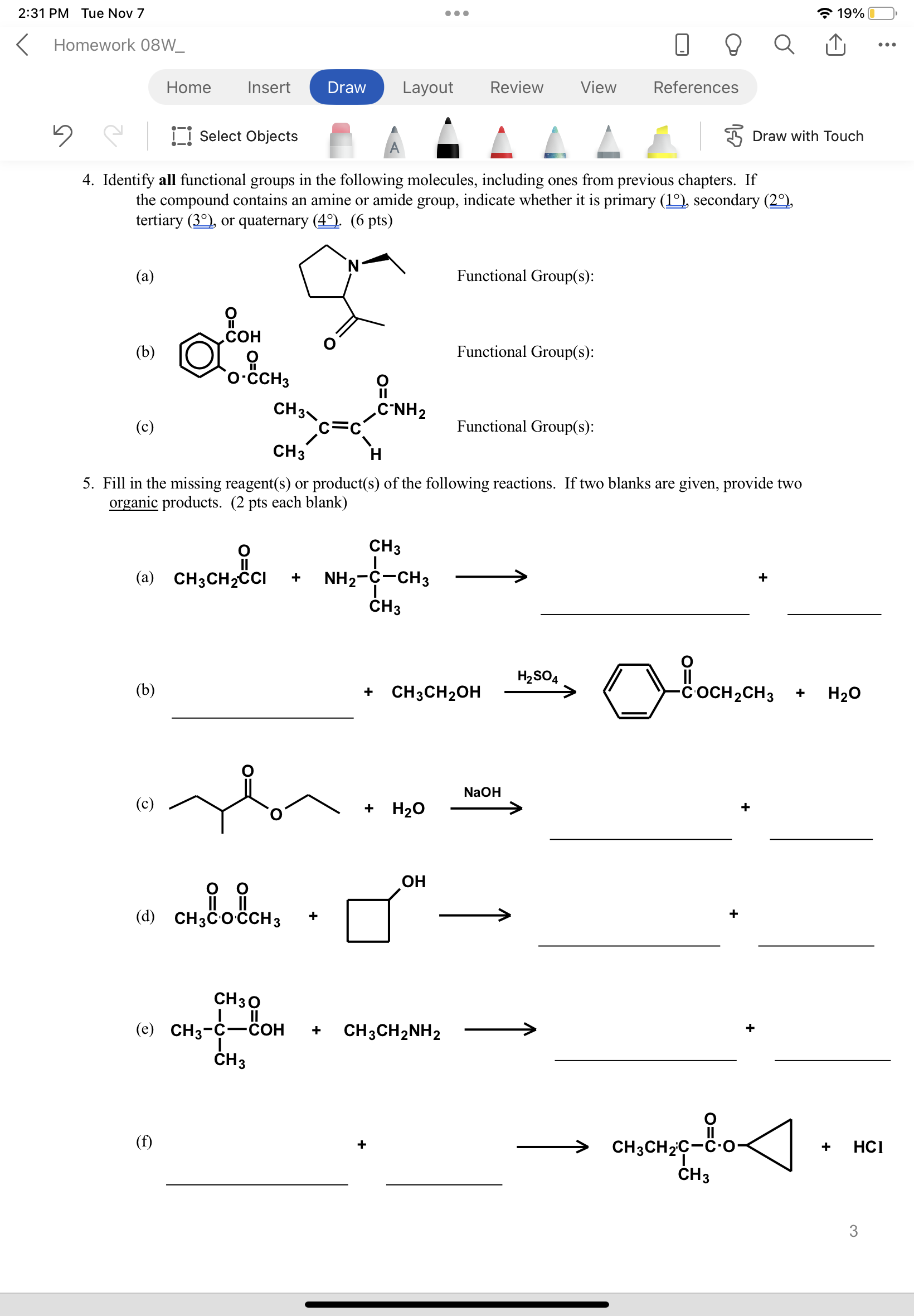 Solved 4. Identify all functional groups in the following | Chegg.com
