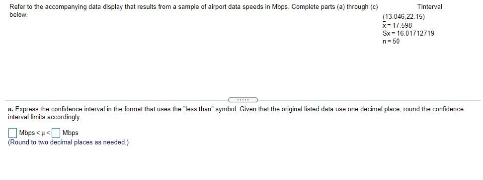 Solved Refer to the accompanying data display that results | Chegg.com