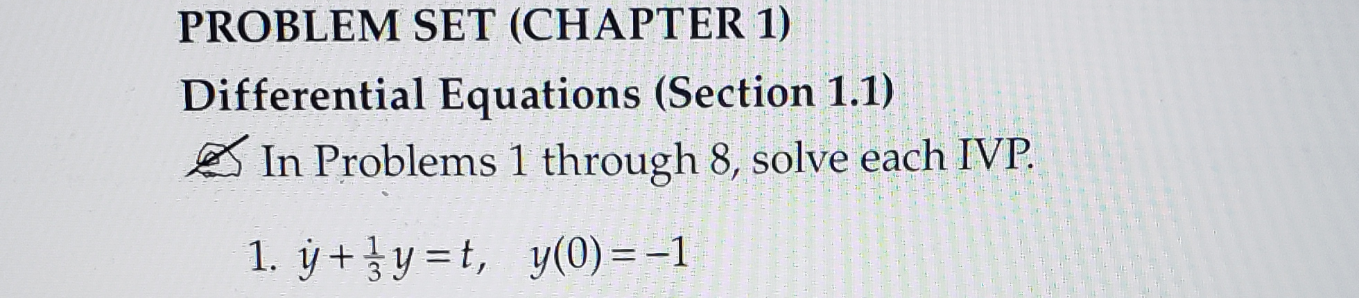 Solved PROBLEM SET (CHAPTER 1) Differential Equations | Chegg.com