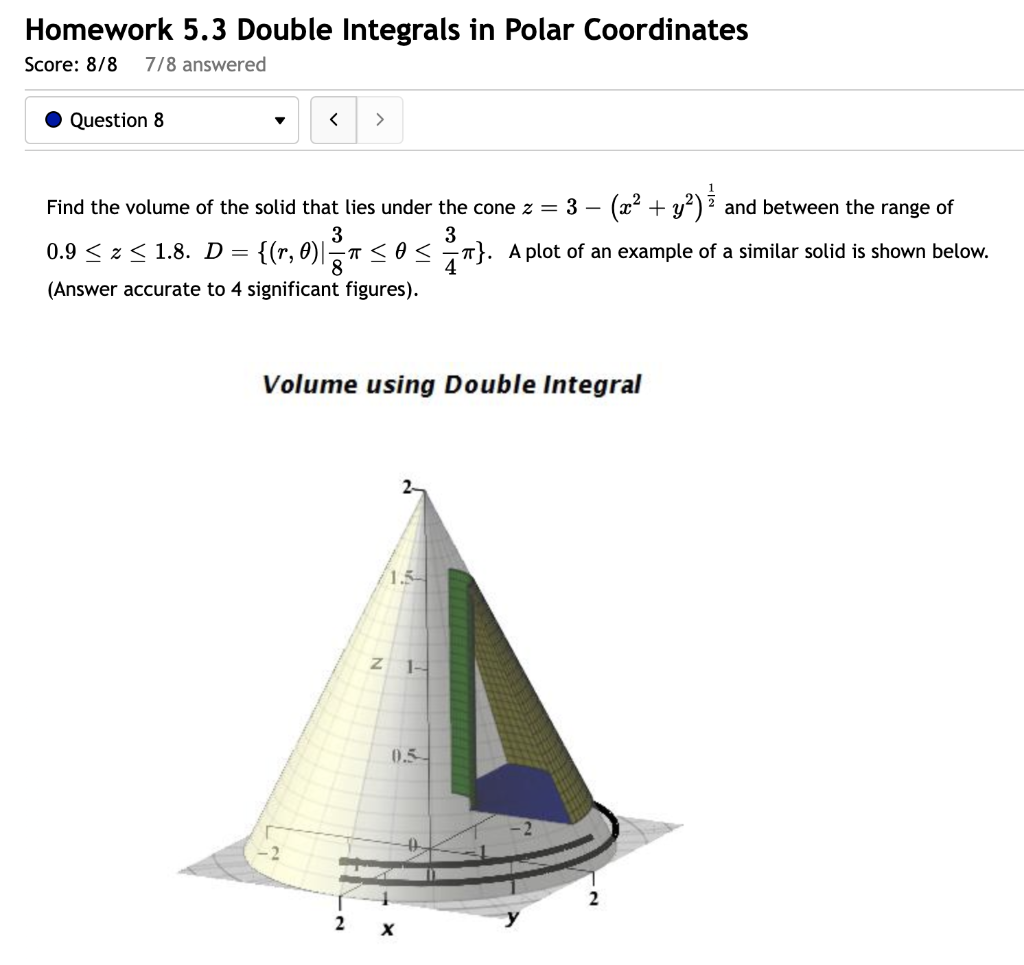 Solved Homework 5.3 Double Integrals in Polar Coordinates | Chegg.com