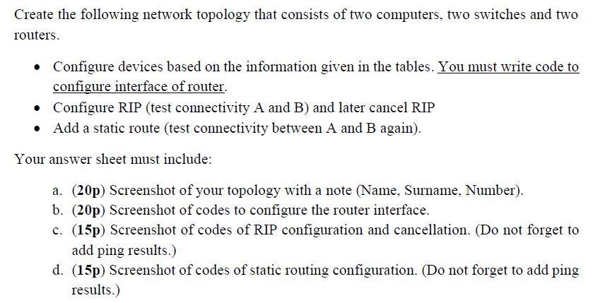 Solved Create the following network topology that consists | Chegg.com
