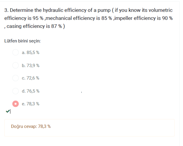 Solved Determine the hydraulic efficiency of a pump ( if you | Chegg.com