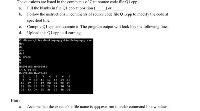 Solved The questions are listed in the comments of C++ | Chegg.com