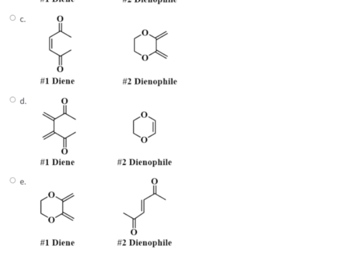 Solved Choose the correct #1 Diene and #2 Dienophile from | Chegg.com