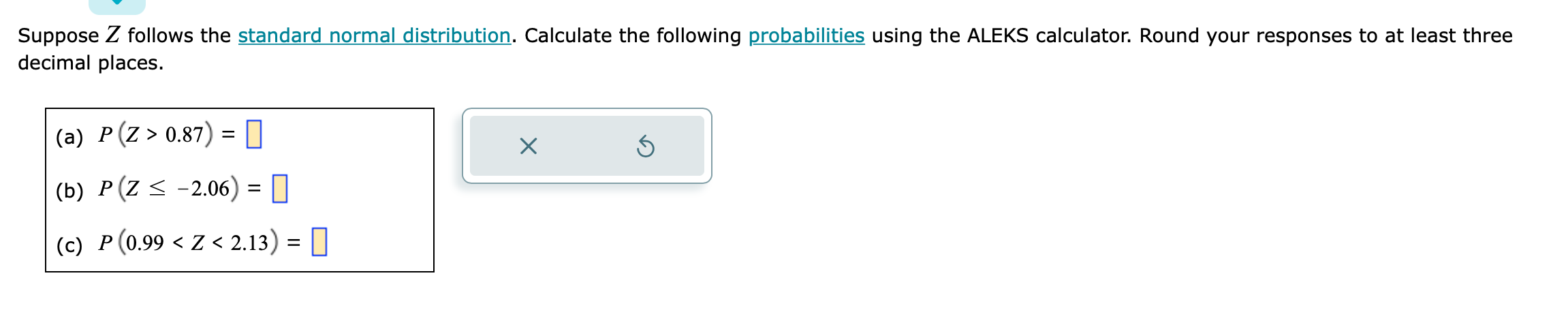 Solved Suppose Z follows the standard normal distribution. | Chegg.com