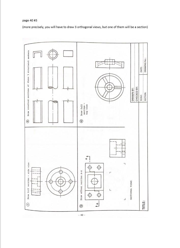 Solved Draw full section - side view 2 Draw revolved | Chegg.com