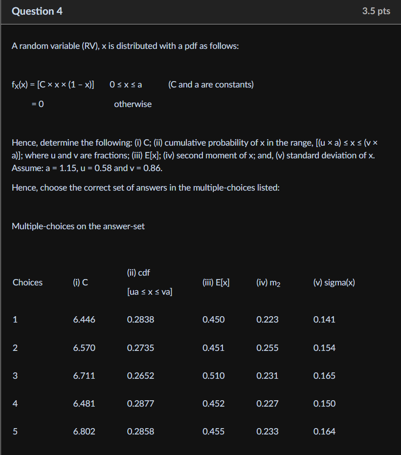 Solved A Random Variable Rv X Is Distributed With A Pdf 