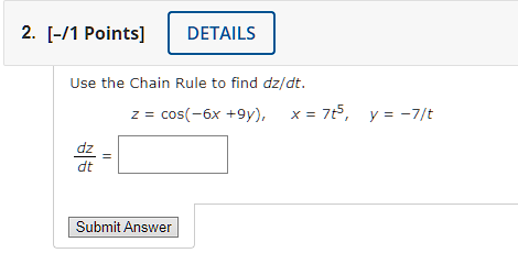 Solved Use the Chain Rule to find dz/dt. | Chegg.com