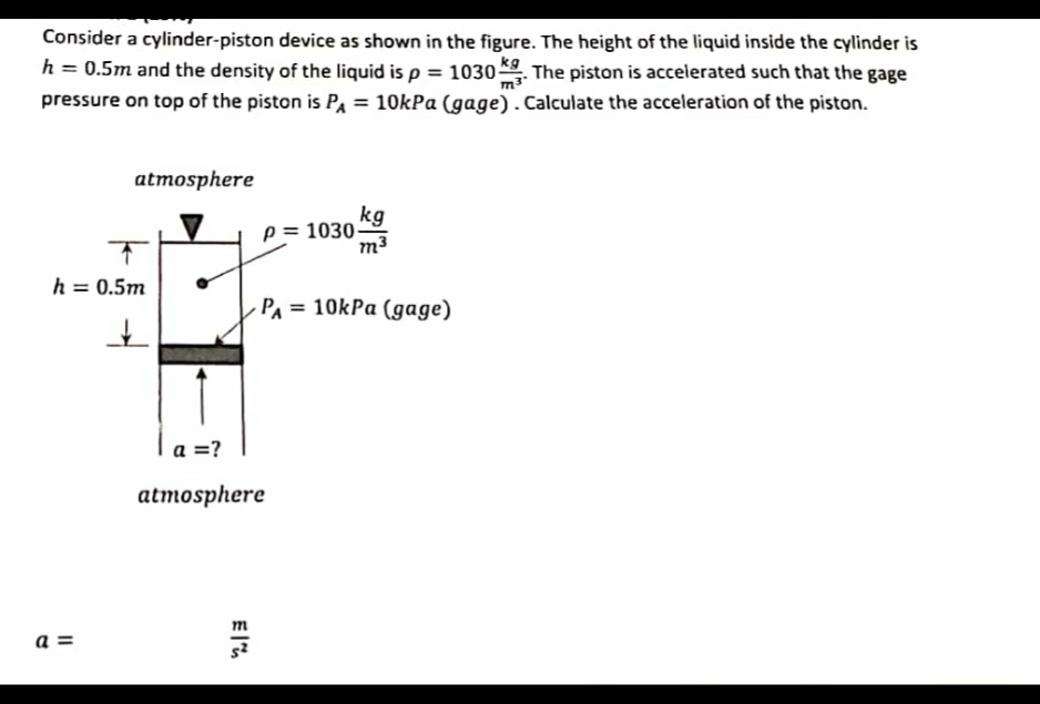 Solved Consider a cylinder-piston device as shown in the | Chegg.com