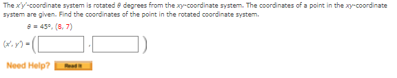 Solved The x'y'-coordinate system is rotated degrees from | Chegg.com