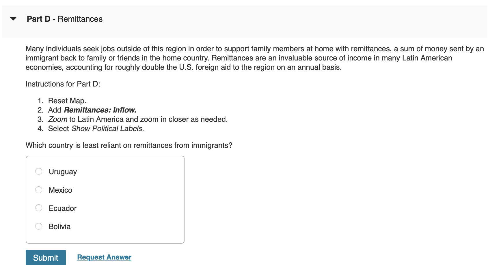 Solved Part A - Economic Activities in Latin America This | Chegg.com