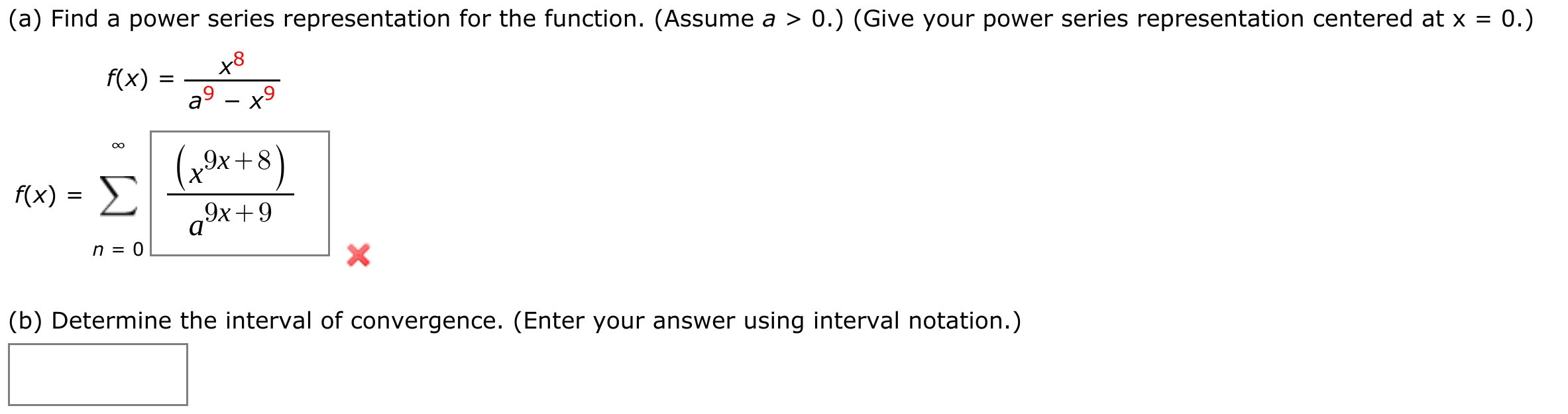 Solved (a) Find a power series representation for the | Chegg.com
