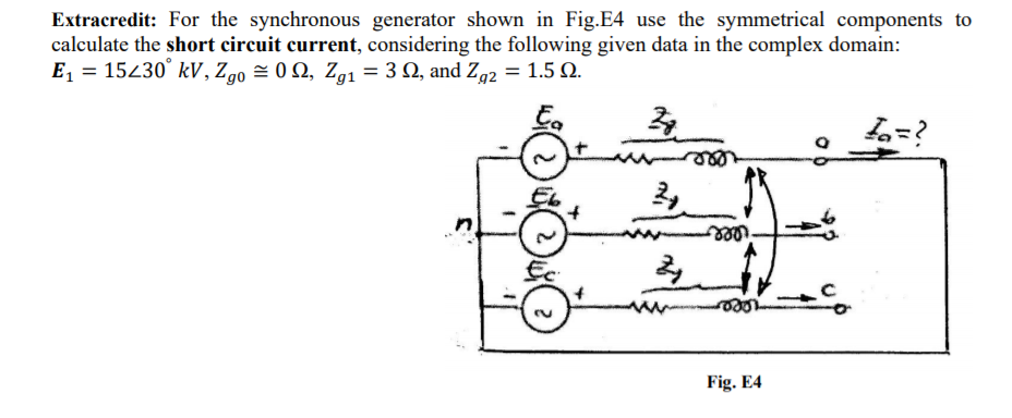 Solved Extracredit: For the synchronous generator shown in | Chegg.com