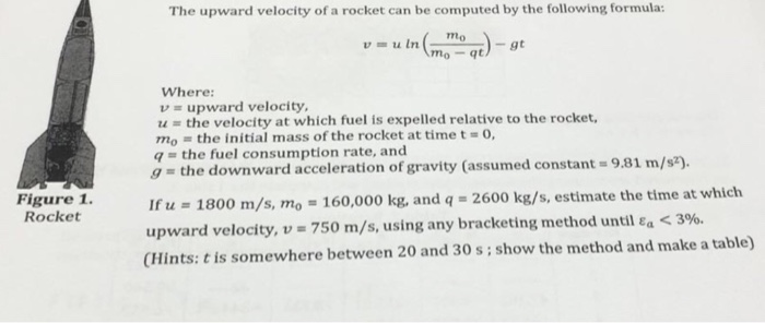 Solved The upward velocity of a rocket can be computed by | Chegg.com