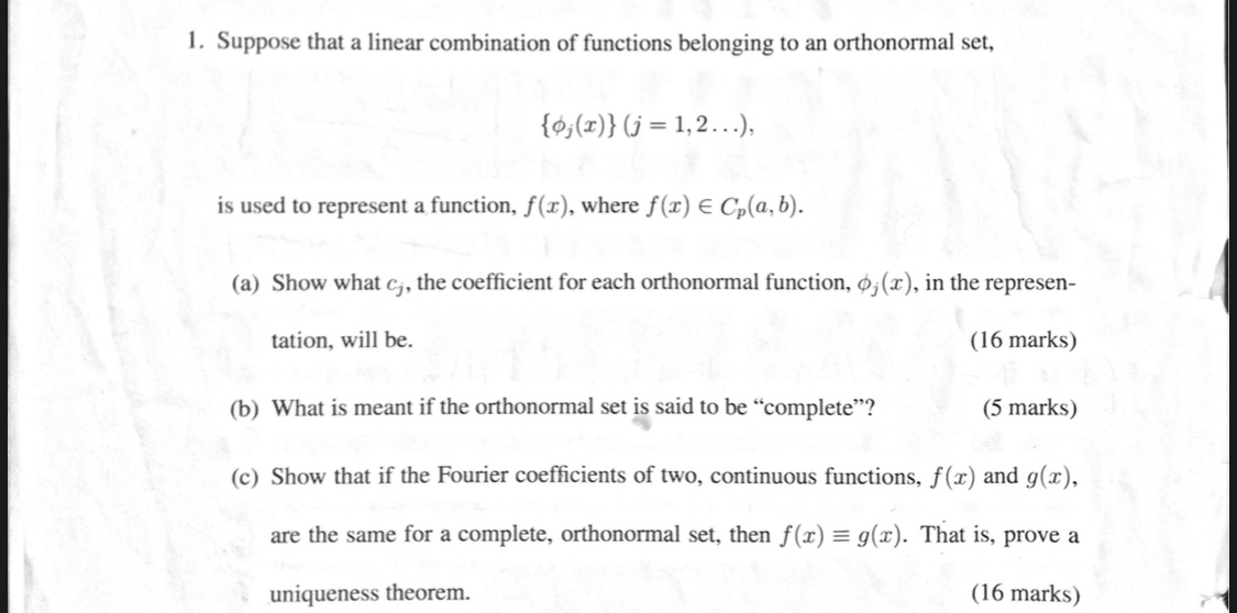 Solved 1. Suppose that a linear combination of functions | Chegg.com