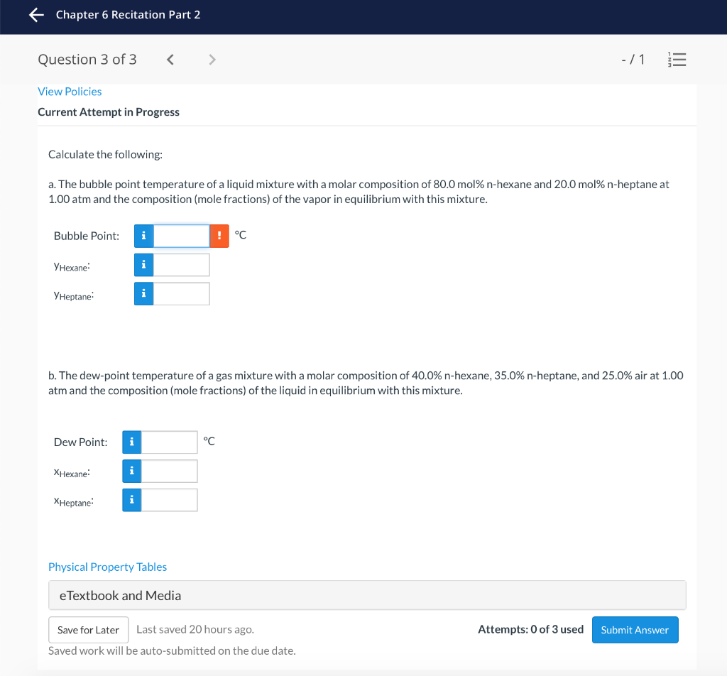 Solved + Chapter 6 Recitation Part 2 Question 3 of 3