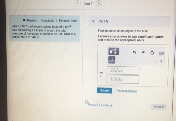 Solved Part A Review 1 Constants l Periodic Table When 0.887 | Chegg.com