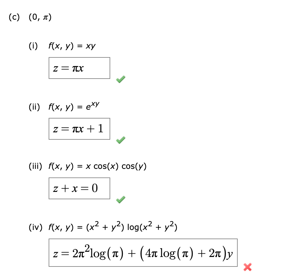 Solved Compute the plane tangent to the graphs at the | Chegg.com