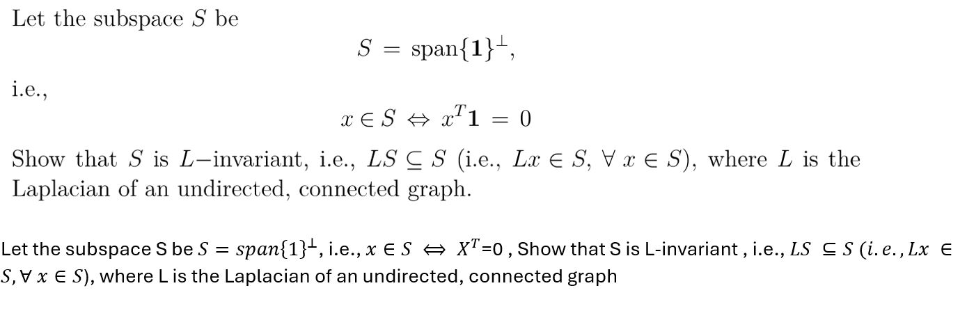Solved Let the subspace S be S=span{1}⊥,x∈S⇔xT1=0 i.e., Show | Chegg.com