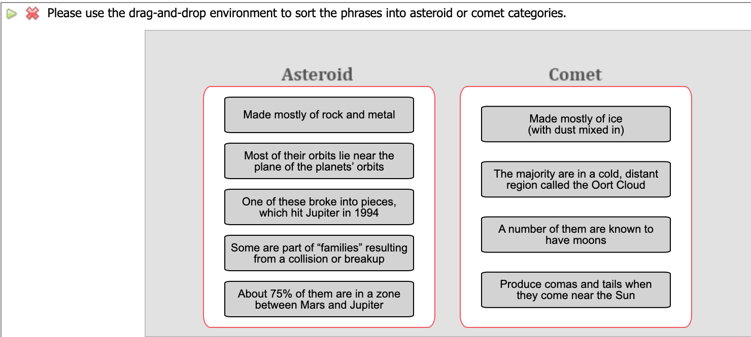 Solved ⊗ Please use the drag-and-drop environment to sort | Chegg.com