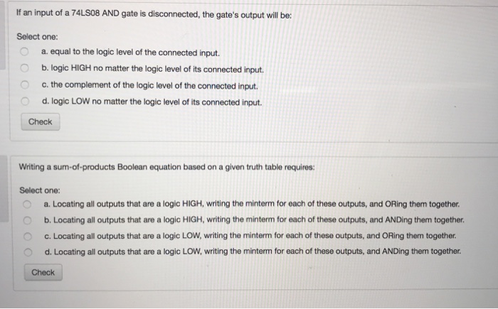 Solved If an input of a 74LS08 AND gate is disconnected, the | Chegg.com