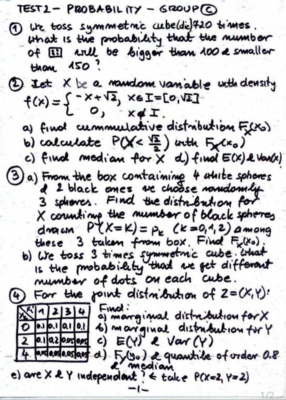 Solved TEST 2 STATISTICS GROUP Ⓒ - 1 Xi has normal | Chegg.com