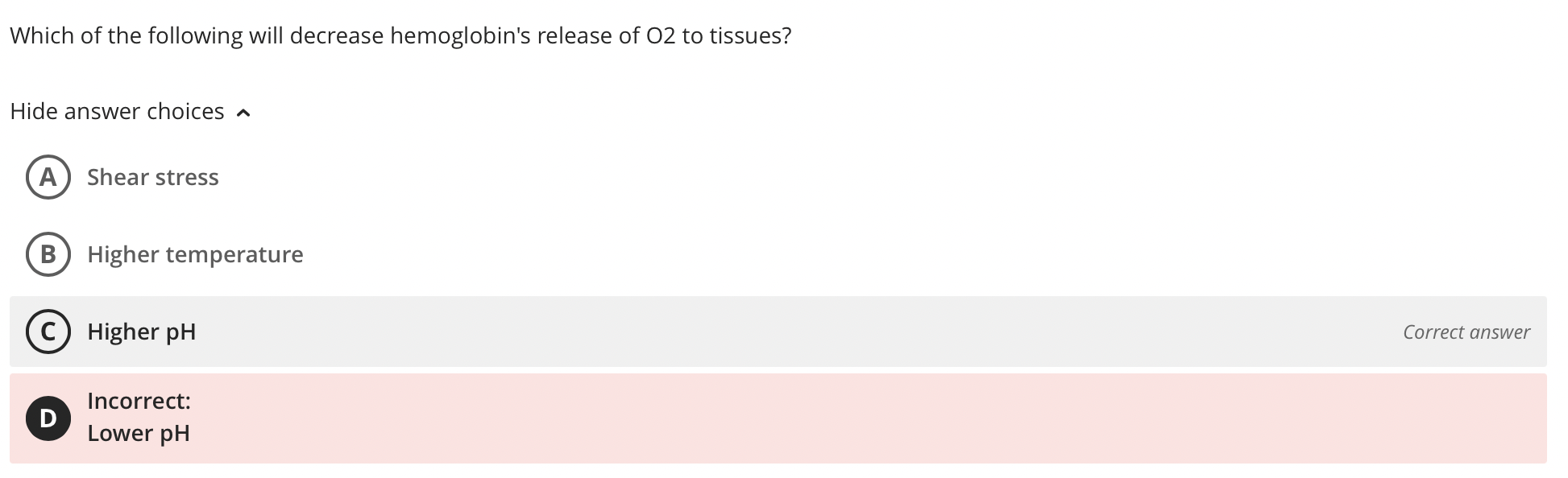 Solved Which of the following will decrease hemoglobin's | Chegg.com