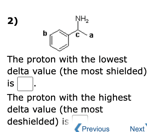 Solved The proton with the lowest delta value (the most | Chegg.com