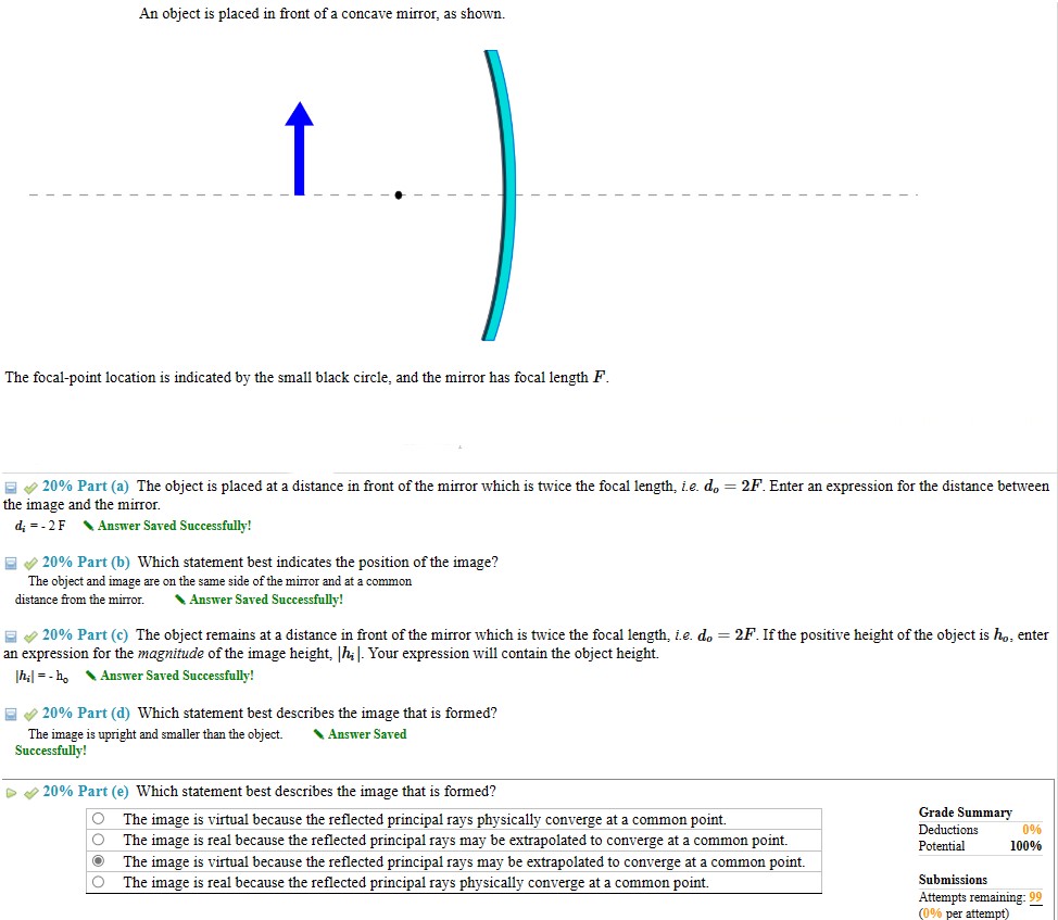 Solved An object is placed in front of a concave mirror, as | Chegg.com